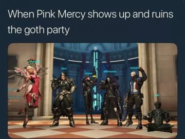 When Pink Mercy shows up and ruins the goth party » Esports Gags
